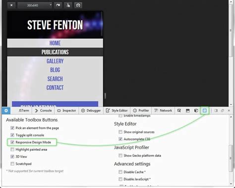 firefox responsive mode steve fenton