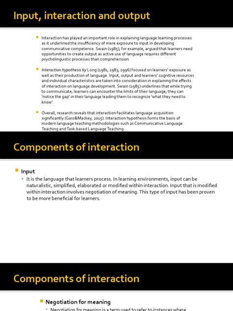 Interaction Input Output Pdf Cognitive Science Learning