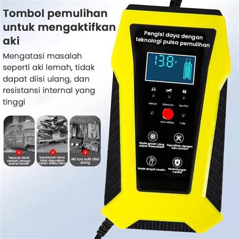 Jual V A Cas Aki Mobil Motor Pulse Repair Aki Otomatis Power Digital Lcd Display Motor