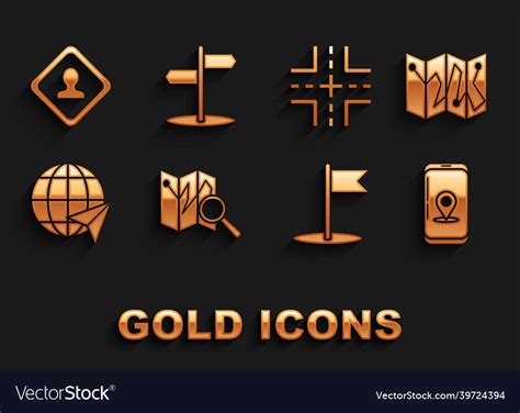 Set Folded Map With Location Marker Infographic Vector Image