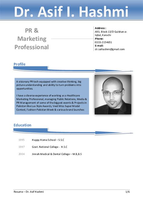 Doc Asif Hashmi Resume 14 Dr Asif Hashmi