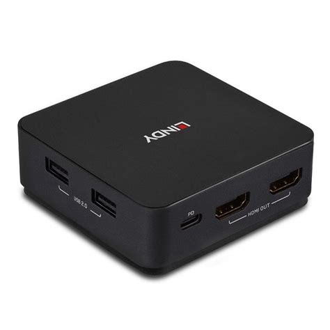 2 Port Type C Dual HDMI 4K60 KVM Switch From LINDY UK