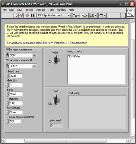 Rs 485 Loopback Port To Port Test 2 Wire Auto Mode Only Discussion Forums National Instruments