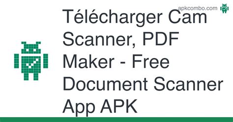 Cam Scanner PDF Maker Free Document Scanner App APK Android App Télécharger Gratuitement