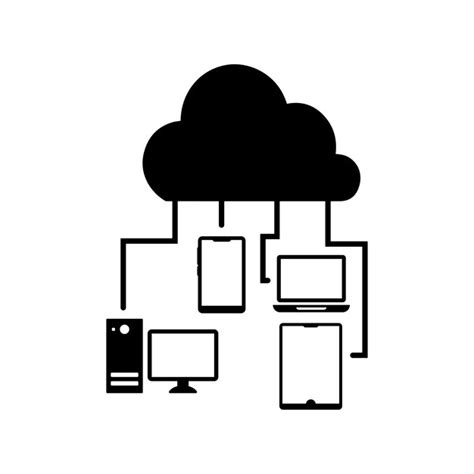 Premium Vector Connected Cloud Network Icon Black Vector Graphics