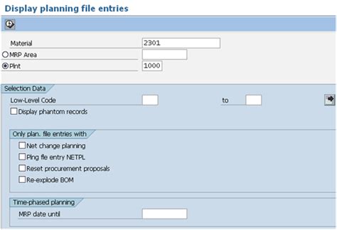 Planning File Entry Concept In MRP SAP Community