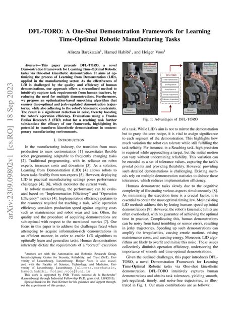 dfl toro a one shot demonstration framework for learning time optimal