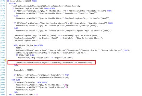 Event Request Codeunit 6500 Item Tracking Management