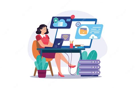 Concepto De Ilustración De Computación En La Nube Una Ilustración Plana Aislada Sobre Fondo