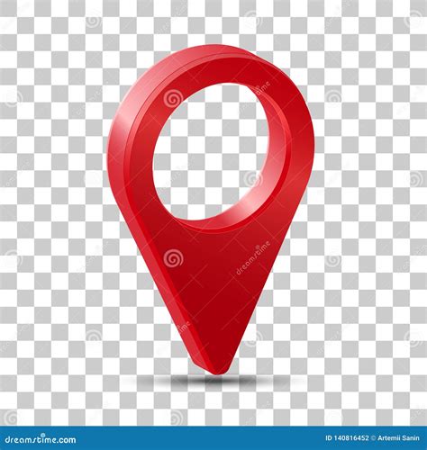 realistic 3d pointer of map red map marker icon in vector stock vector