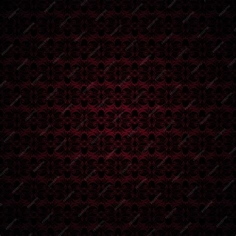 고전적인 바로크 패턴이 있는 진한 빨간색과 검은색의 로얄 빈티지 고딕 배경 프리미엄 벡터