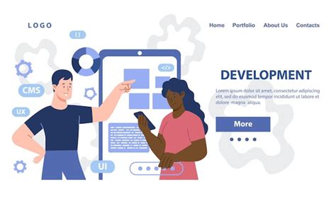 Premium Vector Male And Female Designers Working On Ui Ux Design Or Mobile Application Concept
