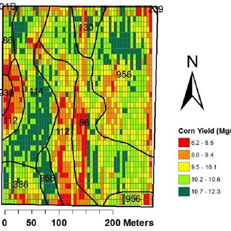 Map Of Measured Crop Yields In Relation To Soil Map Units Download Scientific Diagram