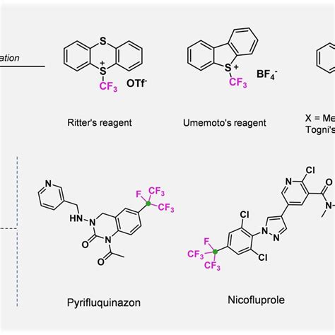 Trifluoromethylation Reagents And Selected Bio Active Molecules Bearing Download Scientific