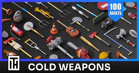Cold Weapons Low Poly 3d Models Pack 3d Weapons Unity Asset Store