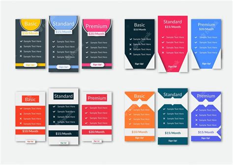 Premium Vector Modern Pricing Table Design Big Set Table Price