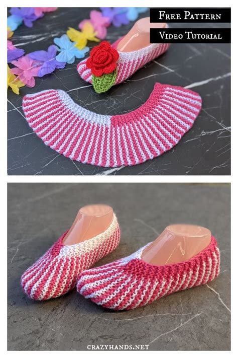 Flat Knit Slipper Socks Free Knitting Pattern