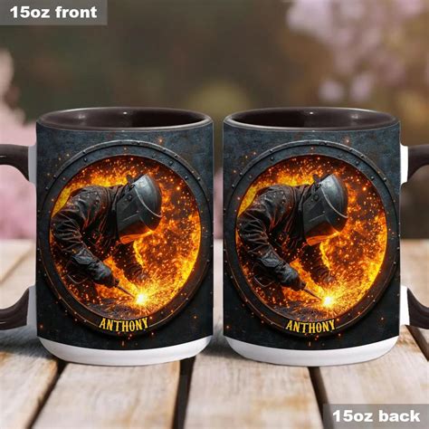 T For Welder Man Personalized Welder Accent Mug Welder T For