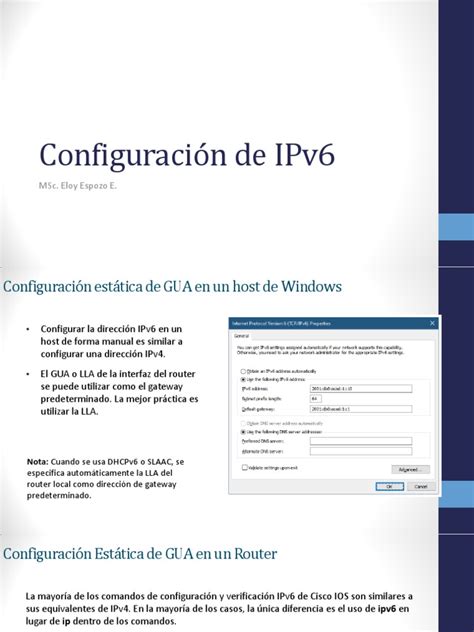Configuración Ipv6 2022 Pdf Yo Pv6 Enrutador Computación