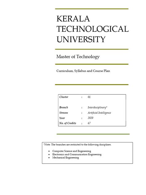 Mtech Ai Syllabus 2020 Pdf Eigenvalues And Eigenvectors Machine