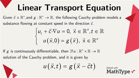 Mathtype The Linear Transport Equation Models The