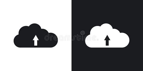 cloud upload icon set upload file or folder to virtual cloud server