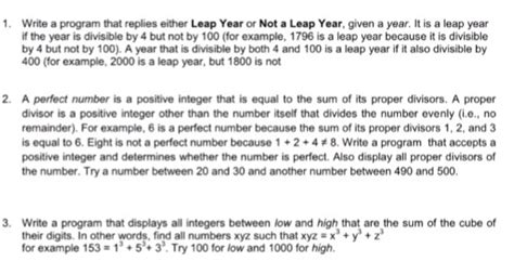 Solved Write A Program That Replies Either Leap Year Or Not Chegg Com