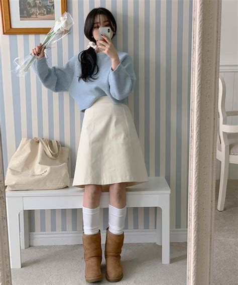 에이비글 자체제작☁ 화이트하임 미디 A라인 핀턱 면 치마 무지 하이웨스트 코튼 기모치마 기모롱치마 겨울치마 기모 스커트 미디