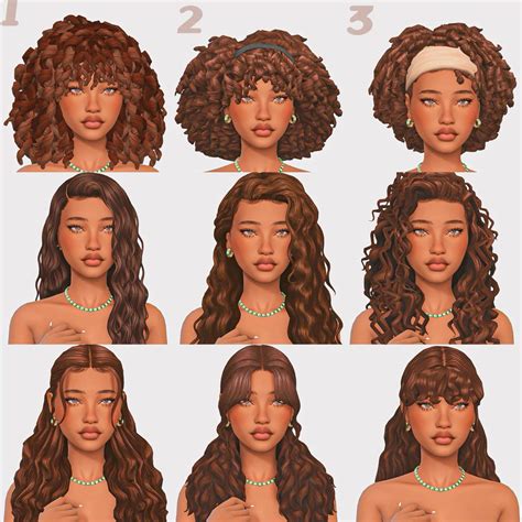 Curly Hair Maxis Match Edition In 2024 Sims Hair Sims 4 Curly Hair