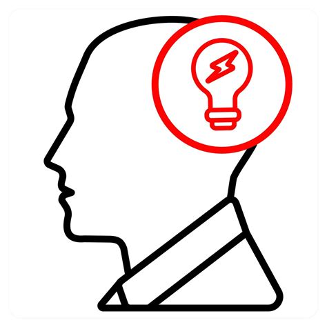 Creativity Icon Concept In Red Line Color 65287906 Vector Art At Vecteezy