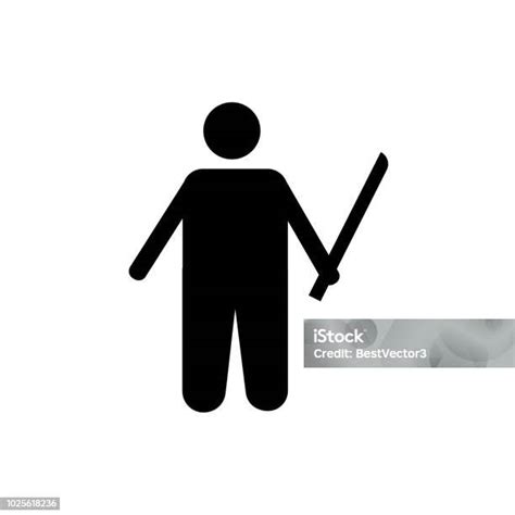 스틱 로고 개념 교사 흰색 배경에 고립 된 스틱 아이콘 벡터 기호 및 기호 선생님 교사 교육 관련 직업에 대한 스톡 벡터 아트 및 기타 이미지 교사 교육 관련 직업