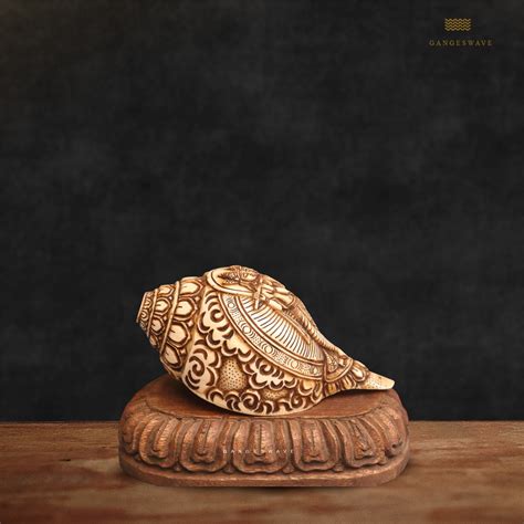 Tibetan Handcrafted Conch Shell With Radha Krishna Carvings Buy