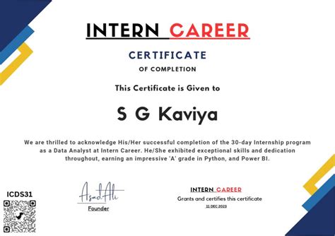 S G Kaviya On Linkedin Interncareer Internship Datascience Dataanalysis Powerbi Vscode
