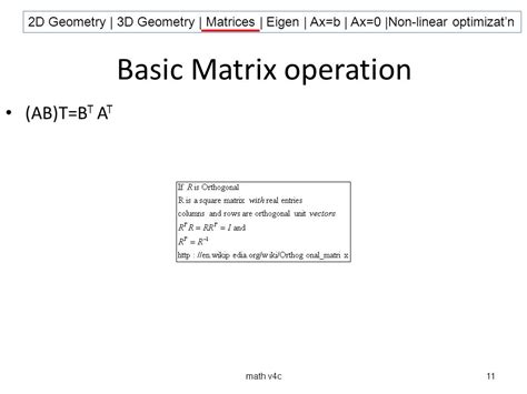 math tutorial for computer vision math v4c1 2d geometry 3d geometry