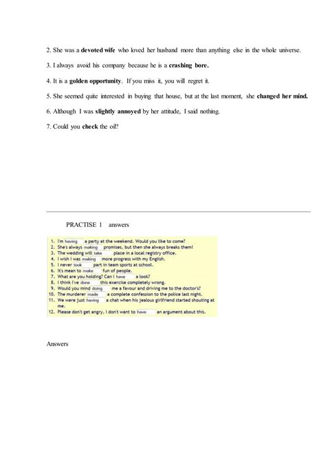 Collocations Exercises And Answers DOCX