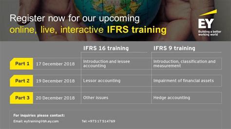 Ey On Linkedin Our Ifrs 9 And Ifrs 16 Online Live Training Sessions