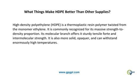 Ppt What Things Make Hdpe Better Than Other Supplies Powerpoint Presentation Id 11673710