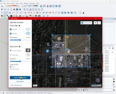 Import Site Context Button Not Working No Response Sketchup