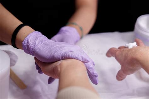 Hand Massage With Cream Spa Manicure Procedure Stock Image Image Of
