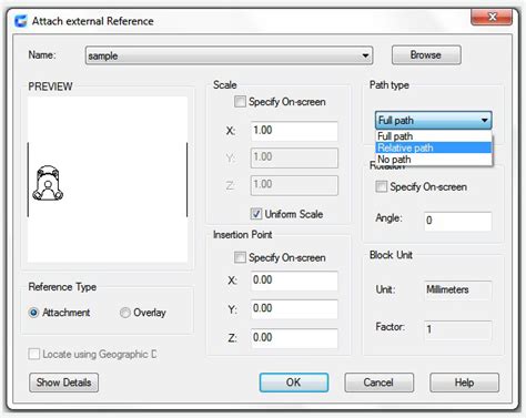 attach and detach external reference