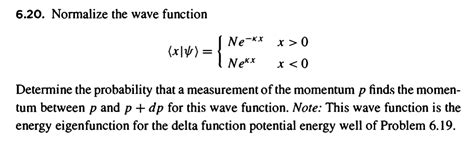 Solved 6 20 Normalize The Wave Function