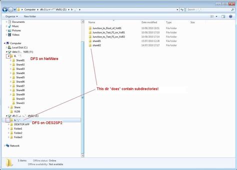 Windows 7 Explorer To OES2 Via CIFS Will Not Expand DFS Junctions