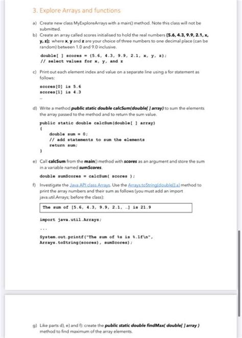 Solved 3 Explore Arrays And Functions A Create New Class