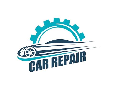 자동차 서비스 자동 수리 및 유지 보수 아이콘 프리미엄 벡터