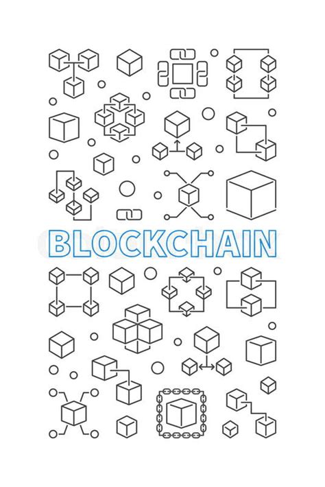 Blockchain Technology Vertical Background Block Chain Moder Colourbox