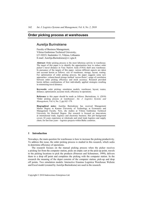 pdf order picking process at warehouses