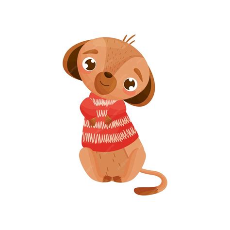 Premium Vector Humanized Gopher In A Sweater Vector Illustration On
