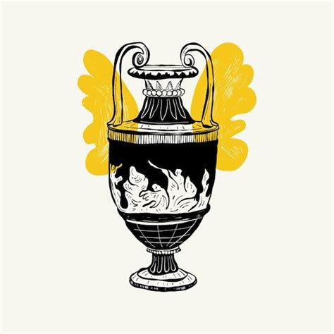 조각 스타일의 여신과 신화적인 신의 골동품 동상 머리의 선형 그림 프리미엄 벡터