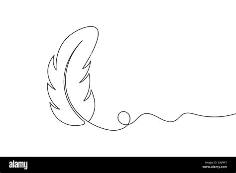 Minimalist Bird Feather Continuous Line Drawing Elegant Outline Design For Art And Branding