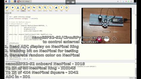 Nanoesp32 S2circuitpython Exercise To Control External Neopixel Youtube